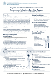 Sosialisasi Penerimaan Mahasiswa Baru Profesi Dietisien – Departemen Gizi Kesehatan